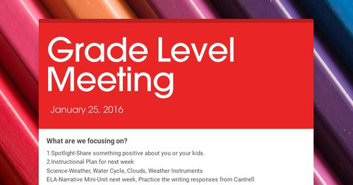 Grade Level Meeting | Smore Newsletters