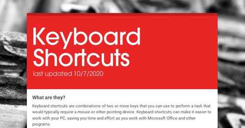 Keyboard Shortcuts | Smore Newsletters