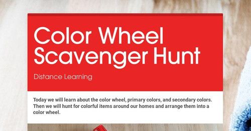 Color Wheel Scavenger Hunt | Smore Newsletters for Education