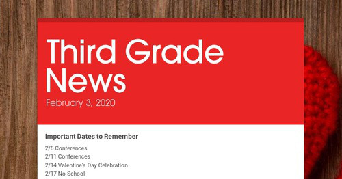 Third Grade News | Smore Newsletters