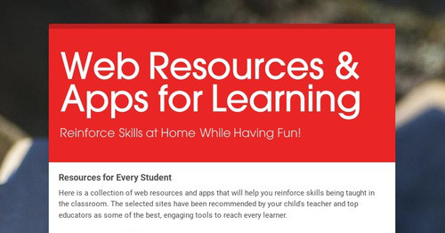Web Resources & Apps for Learning | Smore Newsletters