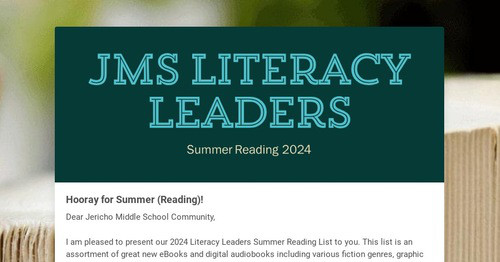 JMS Literacy Leaders | Smore Newsletters for Education