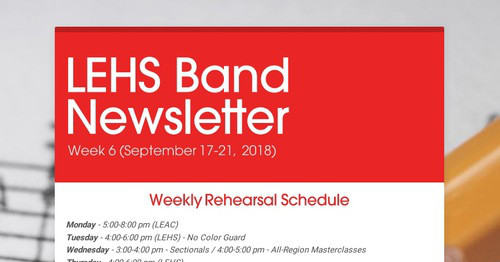 LEHS Band Newsletter | Smore Newsletters for Education