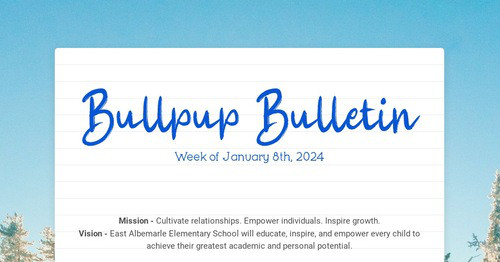 Bullpup Bulletin | Smore Newsletters for Education