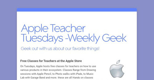 Apple Teacher Tuesdays -Weekly Geek | Smore Newsletters