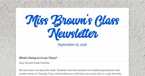 Miss Brown's Class Newsletter | Smore Newsletters