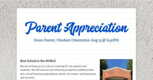 Parent Appreciation | Smore Newsletters for Education