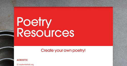 Poetry Resources | Smore Newsletters