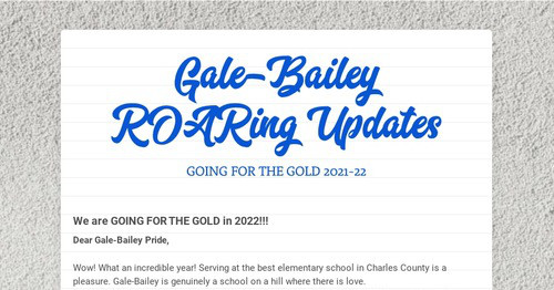 Gale-Bailey ROARing Updates | Smore Newsletters