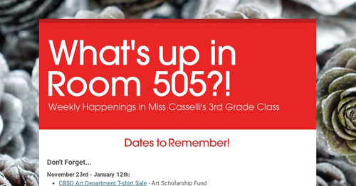 What's up in Room 505?! | Smore Newsletters