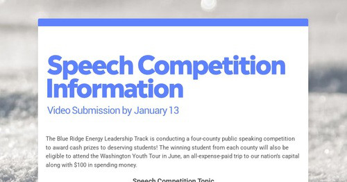Speech Competition Information | Smore Newsletters for Education