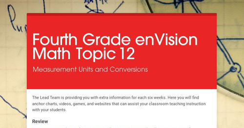 Fourth Grade enVision Math Topic 12 | Smore Newsletters