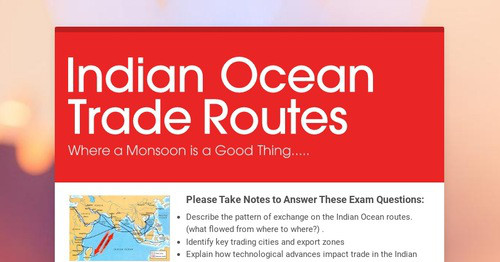 Indian Ocean Trade Routes | Smore Newsletters