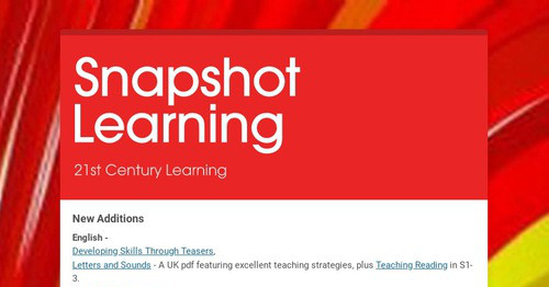 Snapshot Learning | Smore Newsletters