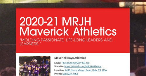 2020-21 MRJH Maverick Athletics | Smore Newsletters for Business