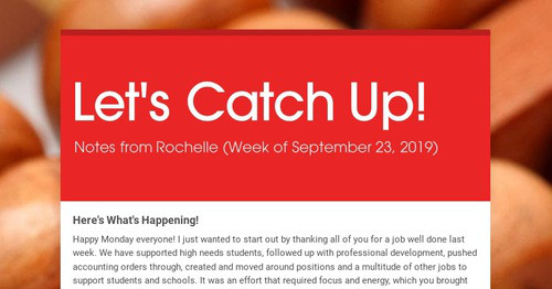 Let's Catch Up! | Smore Newsletters