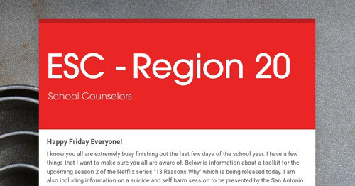 ESC - Region 20 | Smore Newsletters