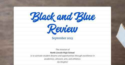 Black and Blue Review | Smore Newsletters for Education