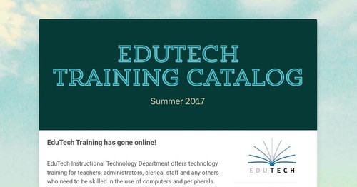 EduTech Training Catalog