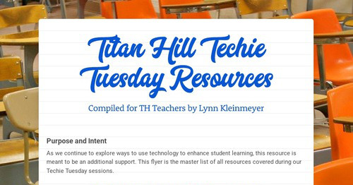 Titan Hill Techie Tuesday Resources | Smore Newsletters for Education