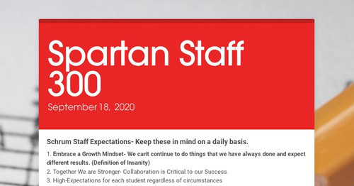 Spartan Staff 300 | Smore Newsletters