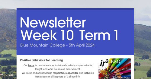 Newsletter Week 10 Term 1