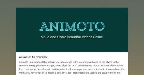 Animoto | Smore Newsletters