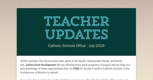 Teacher Updates | Smore Newsletters for Business