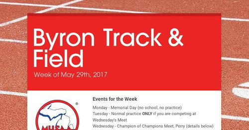 Byron Track & Field | Smore Newsletters for Education