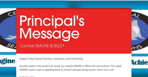 Principal's Message | Smore Newsletters