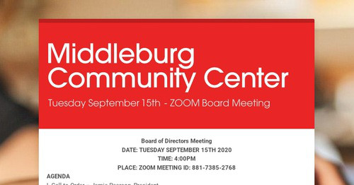 Middleburg Community Center | Smore Newsletters for Non-profit