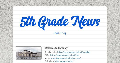 5th Grade News | Smore Newsletters
