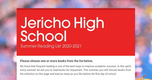Jericho High School | Smore Newsletters