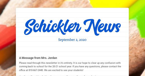 Schickler News | Smore Newsletters