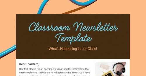 Classroom Newsletter Template | Smore