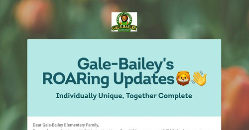 Gale-Bailey's ROARing Updates🦁👋