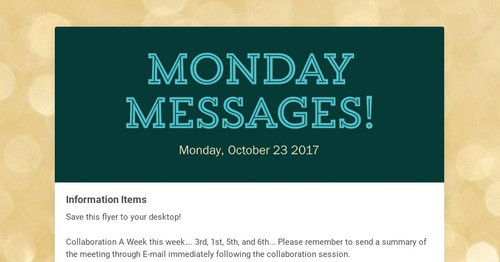 Monday Messages! | Smore Newsletters