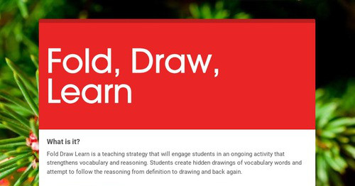 Fold, Draw, Learn | Smore Newsletters