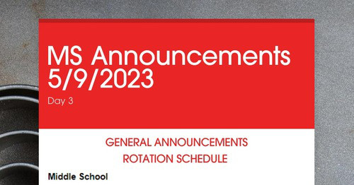 MS Announcements 5/9/2023 | Smore Newsletters