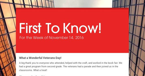 First To Know! | Smore Newsletters