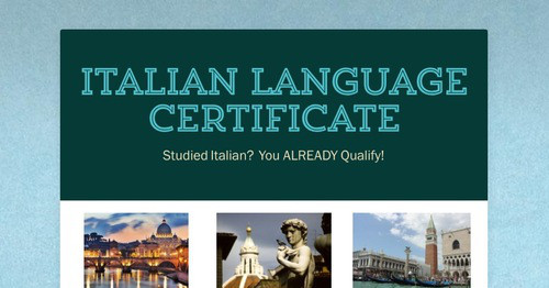 Italian Language Certificate | Smore Newsletters