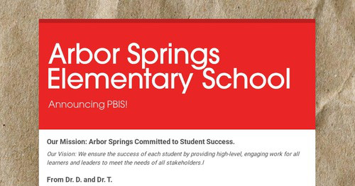 Arbor Springs Elementary School | Smore Newsletters