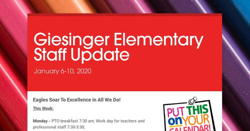 Giesinger Elementary Staff Update | Smore Newsletters