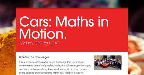 Cars: Maths in Motion. | Smore Newsletters