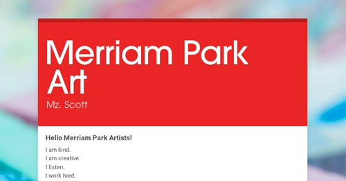 Merriam Park Art | Smore Newsletters for Education