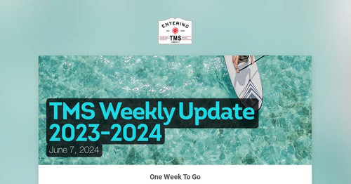 TMS Weekly Update 2023-2024 | Smore Newsletters