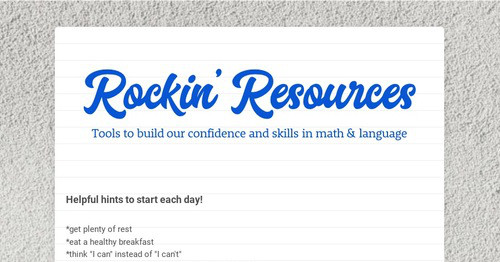 Rockin' Resources | Smore Newsletters