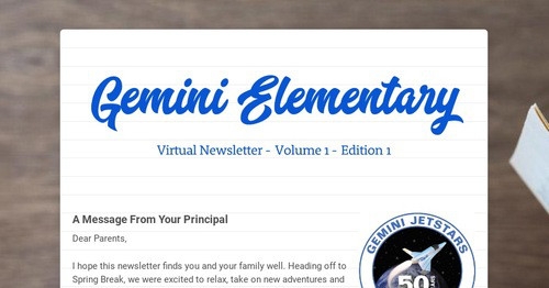 Gemini Elementary | Smore Newsletters for Education