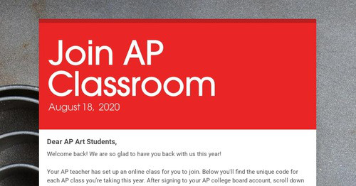 Join AP Classroom | Smore Newsletters