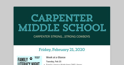 Carpenter Middle School | Smore Newsletters